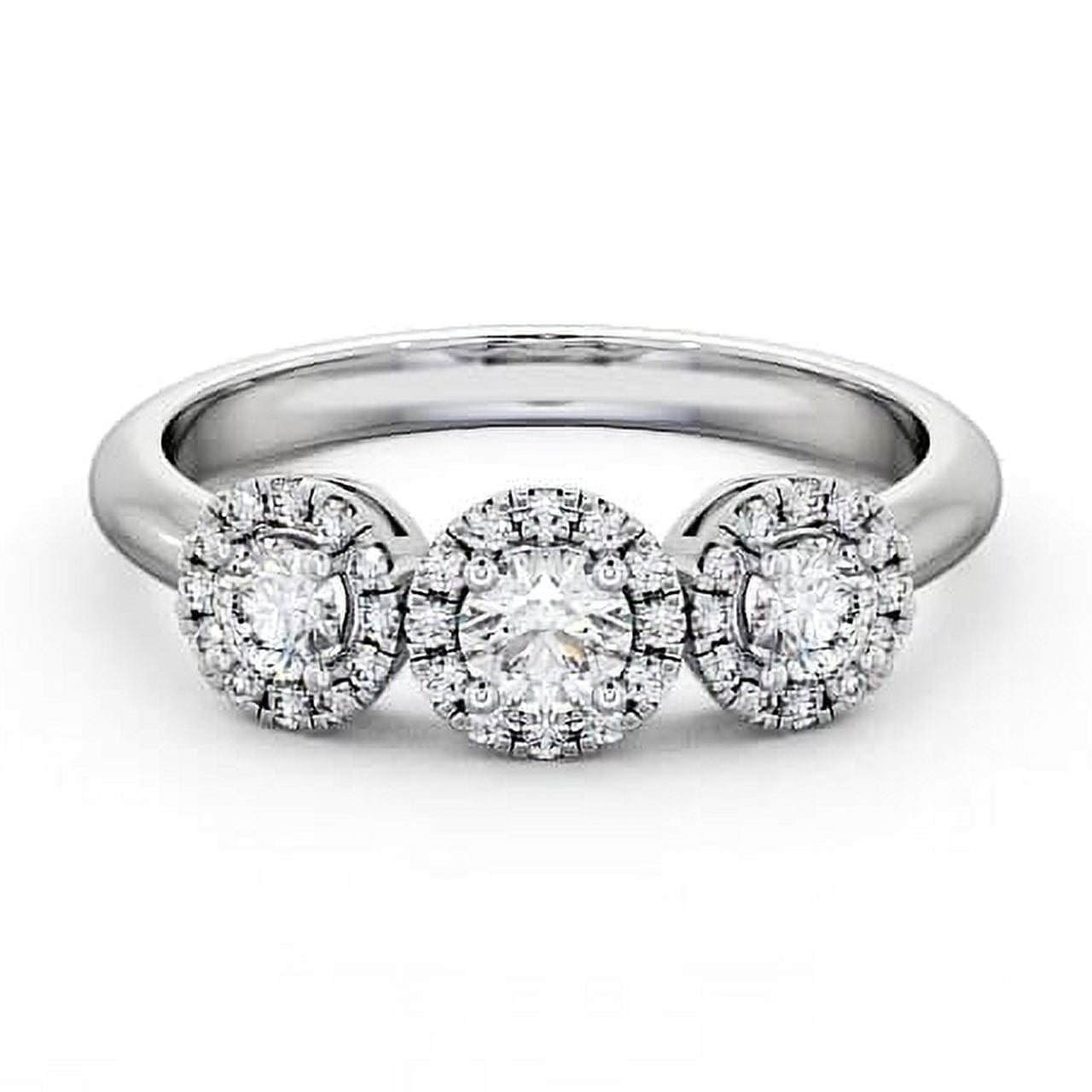 Aura Jewelry 2 Ct Brilliant Round Cut Solitaire Ring with Accent ...