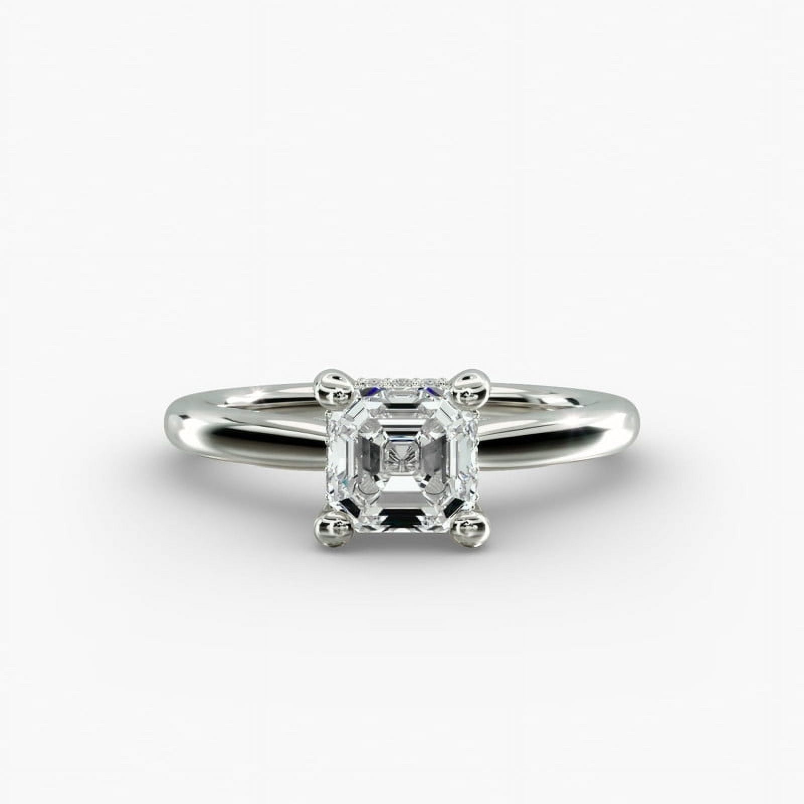 Aura Jewelry Asscher Cut 1.58 Ct Moissanite Engagement Rings - 14K ...