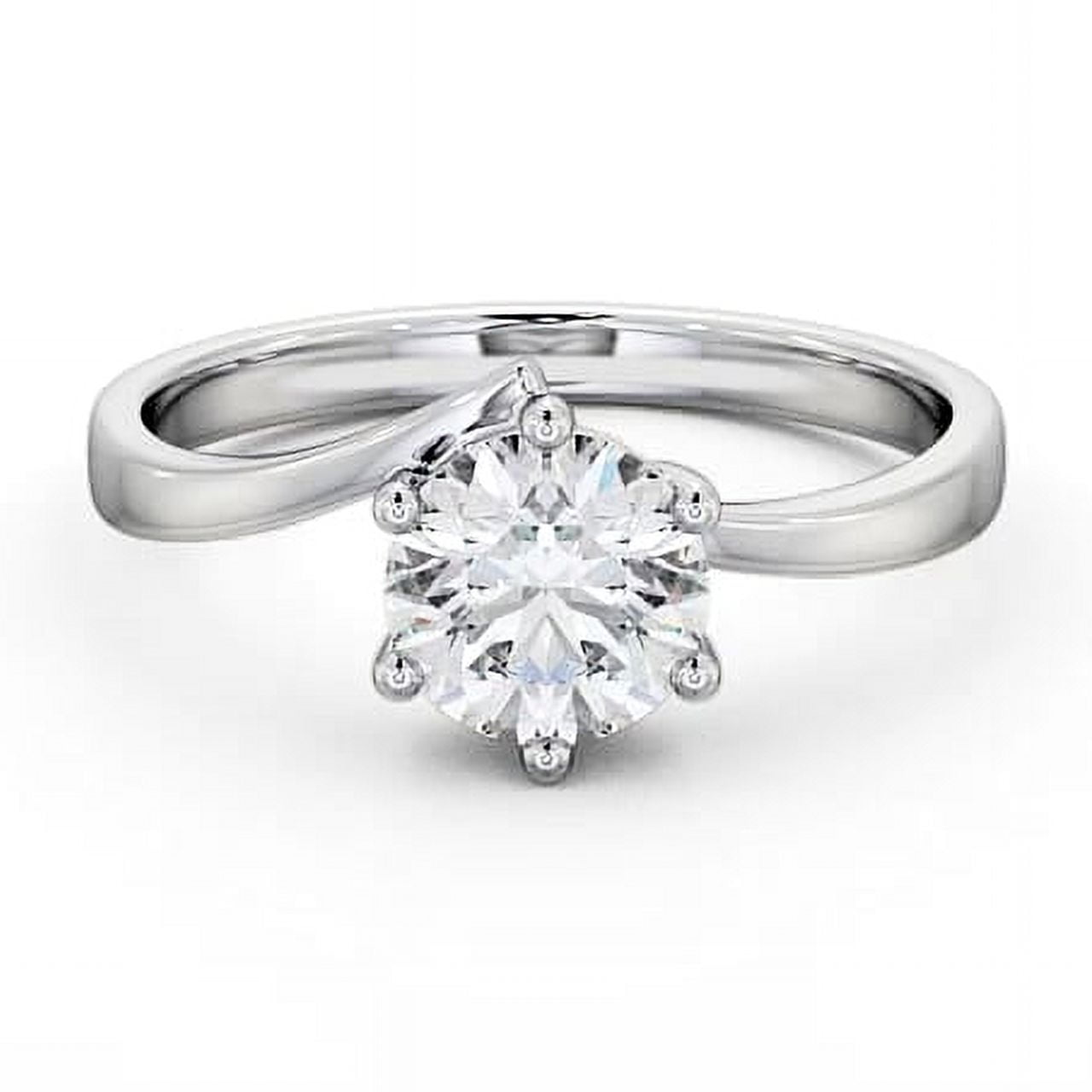 Aura Jewelry Brilliant 1.2 Ct Round Cut Moissanite Engagement Wedding Ring – 14K White Gold ...