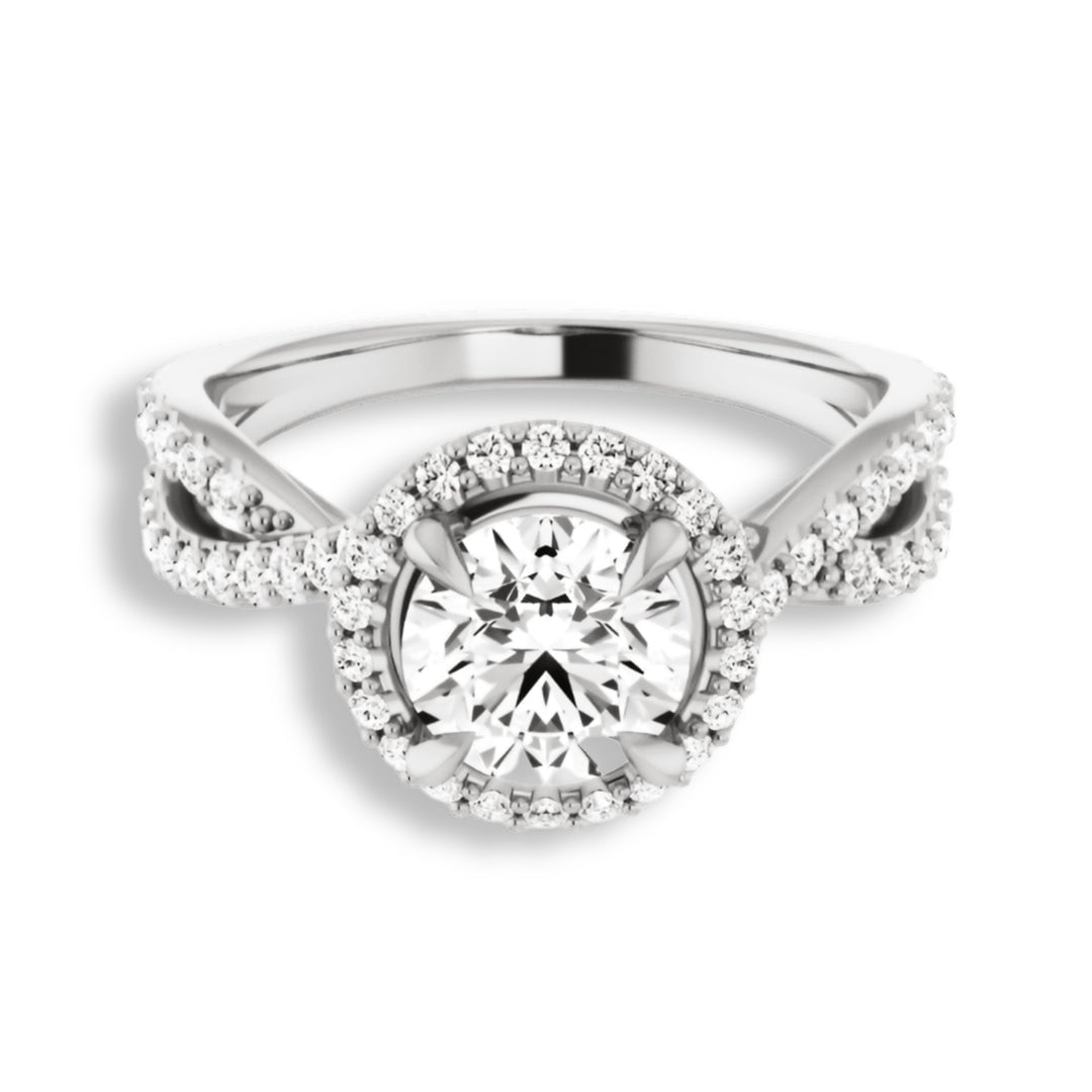 Aura Jewelry Brilliant 1.78 Ct Round Cut Moissanite Rings - 14K White ...