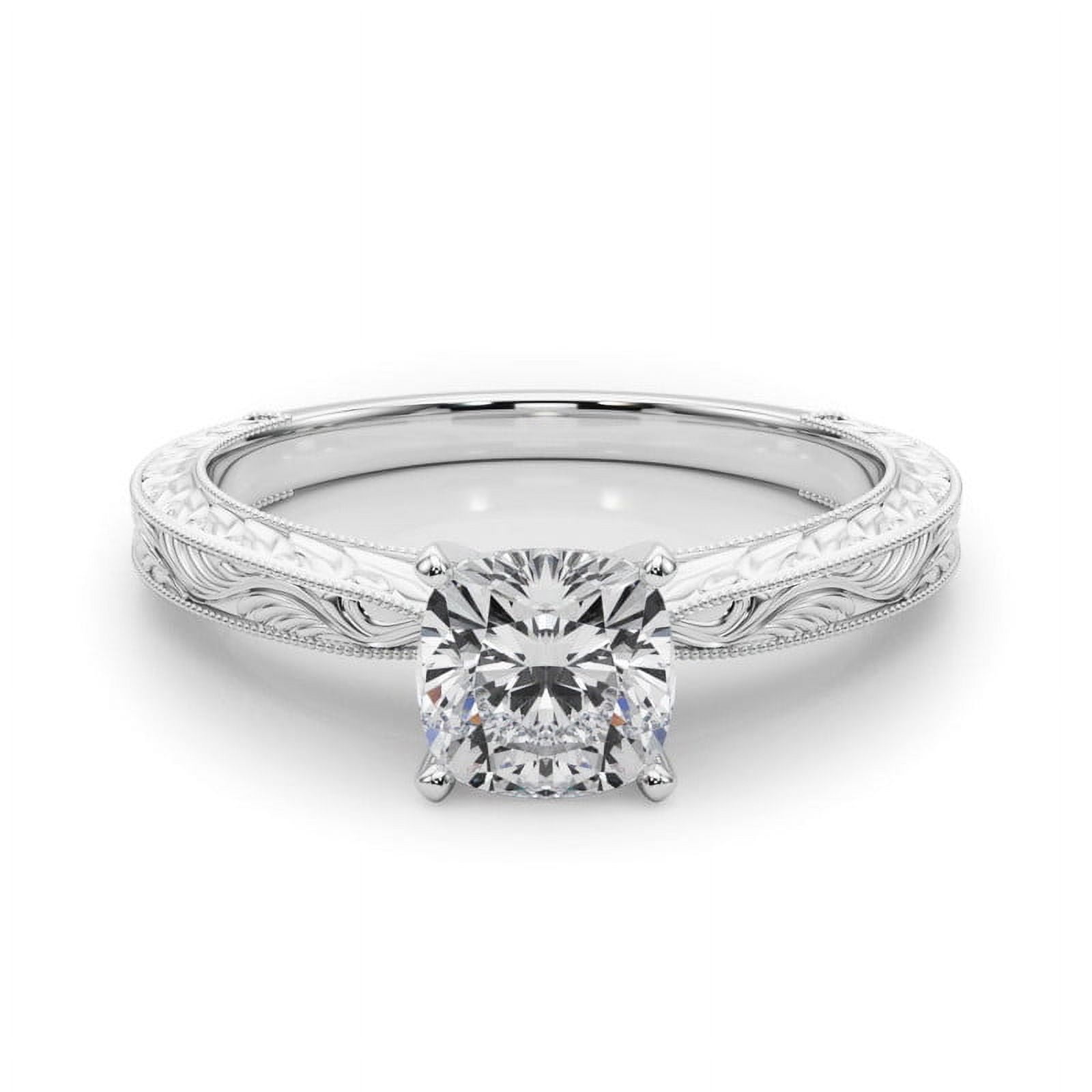 Aura Jewelry Engagement Ring for Her - Stamped 14K White Gold Plated ...