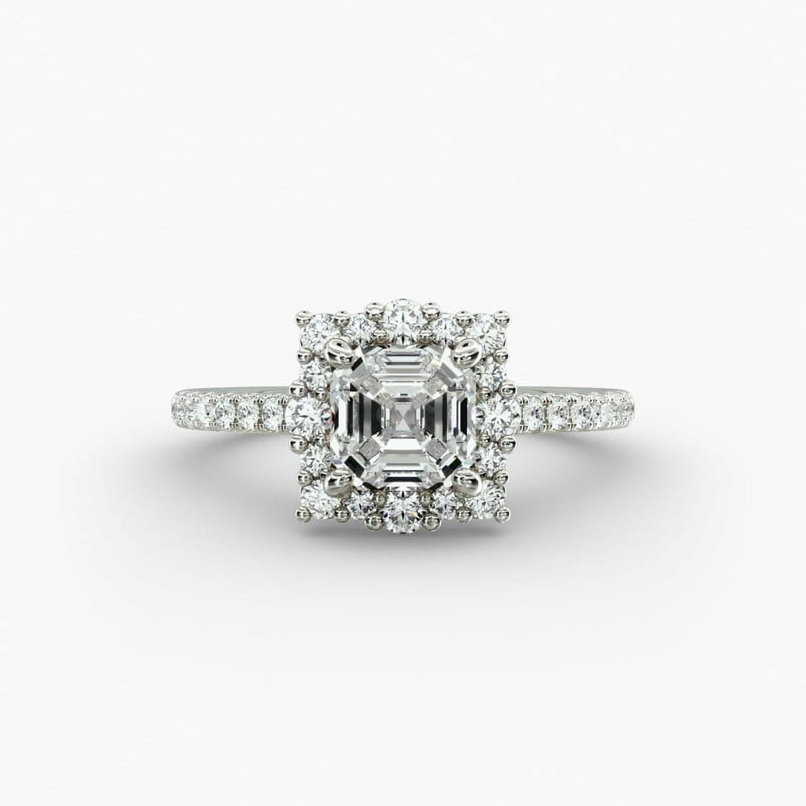 Aura Jewelry Moissanite Wedding Proposal Rings - 14K White Gold Plated ...