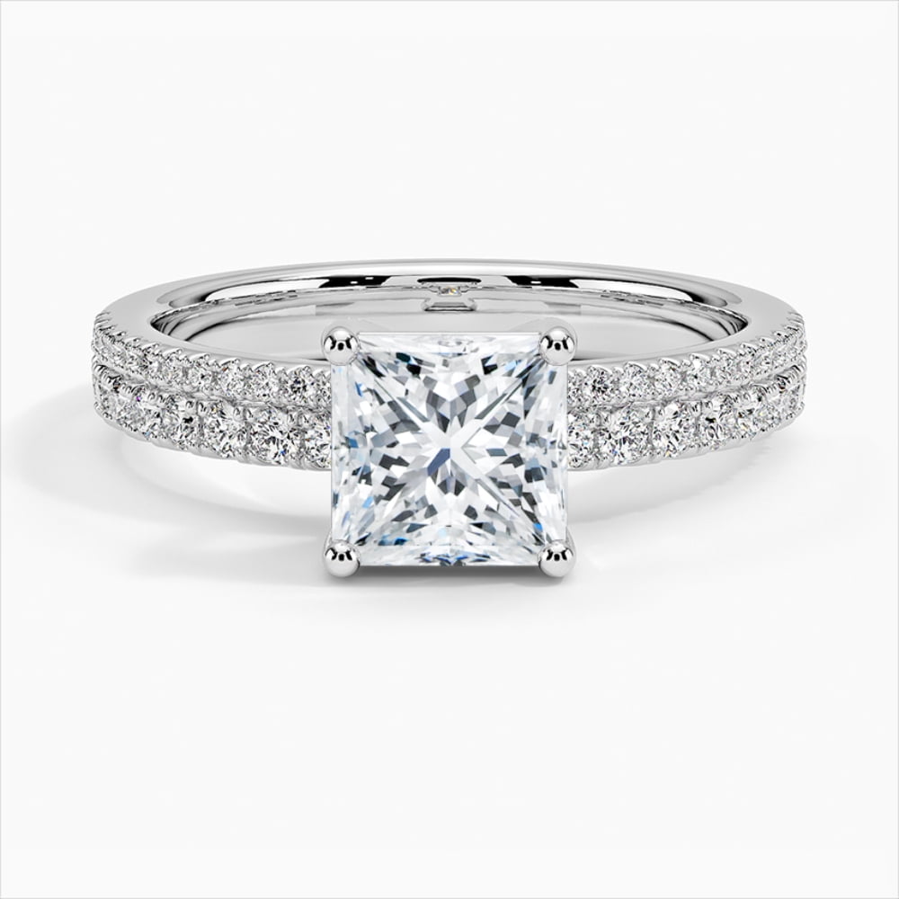 Aura Jewelry Princess Cut 2.17 Ct Moissanite Women's Wedding Ring - 14K ...