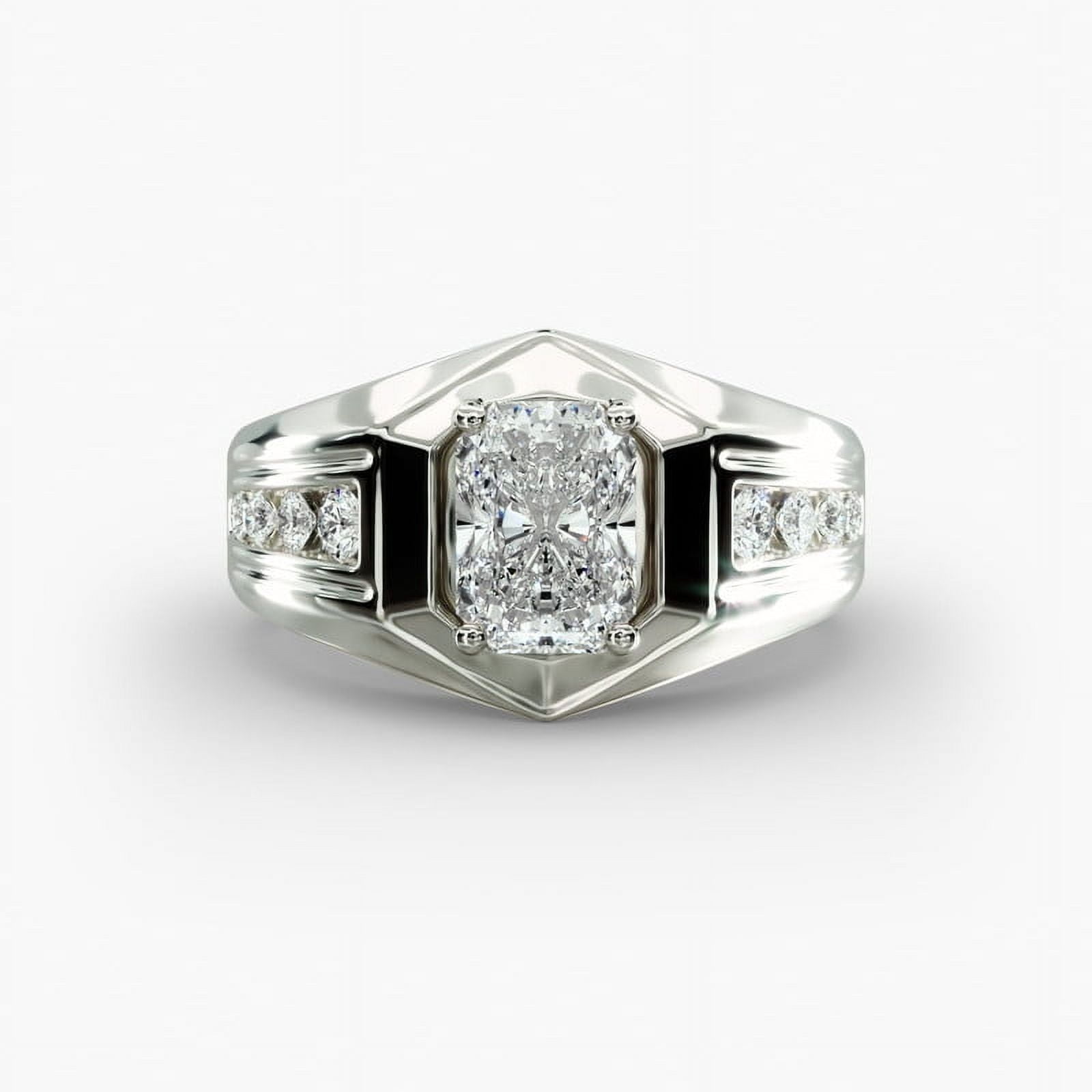 Aura Jewelry Silver Bridal Moissanite Ring for Him - 14k White Gold ...