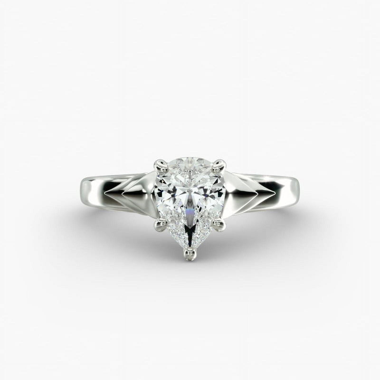 Aura Jewelry Solitaire Anniversary Engagement Ring - Simple Design Moissanite Ring for Girls - 1 ...