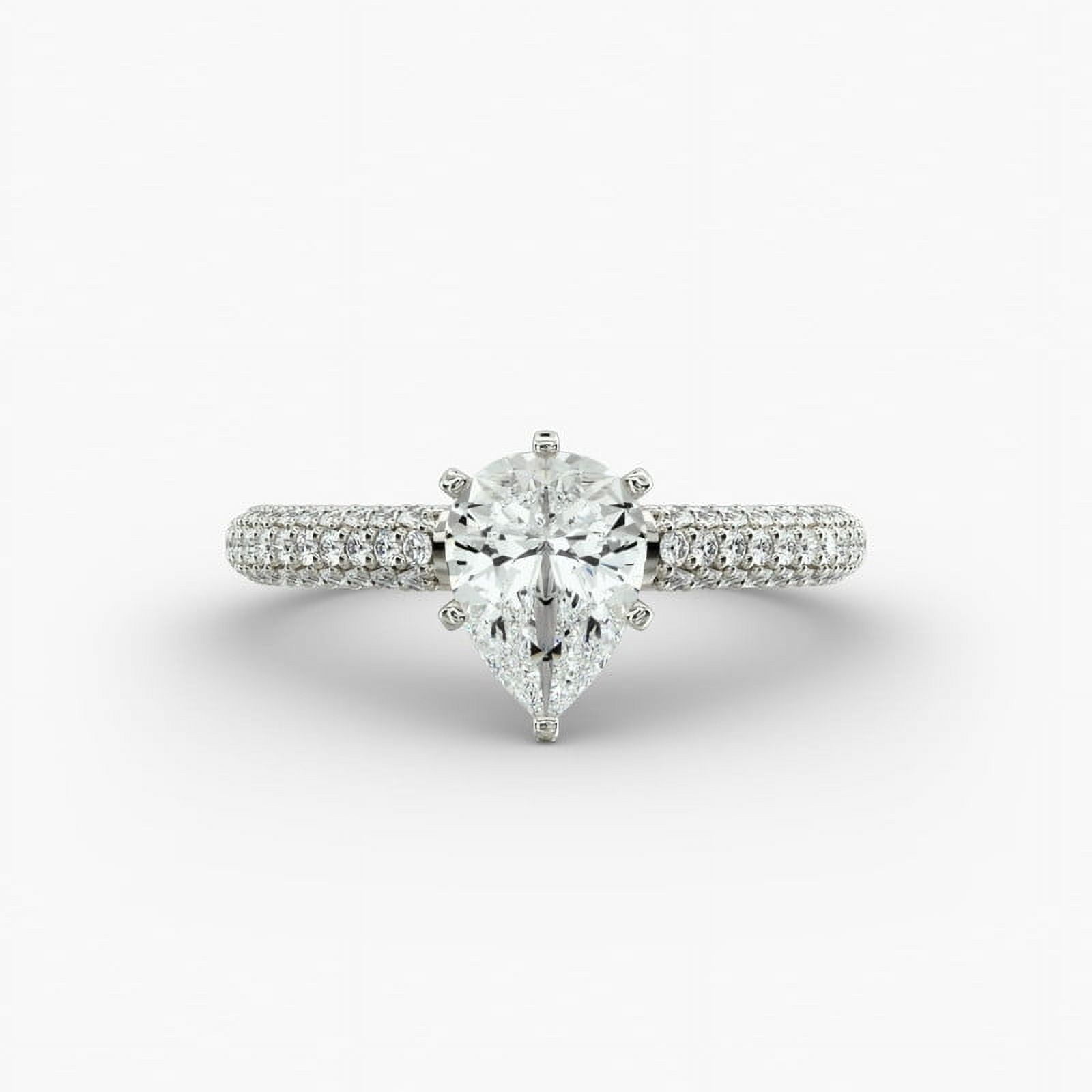 Aura Jewelry Solitaire Engagement Women's Ring - 1.78 Ct Pear Cut Moissanite Wedding Anniversary ...