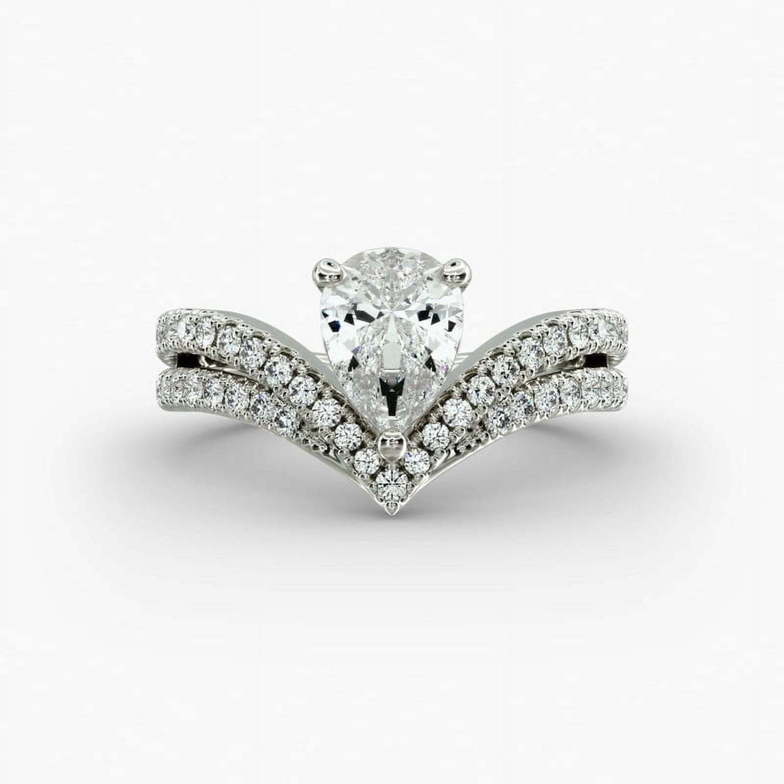 Aura Jewelry Wedding Engagement Ring for Girlfriend - 14K White Gold Plated Moissanite Wedding ...