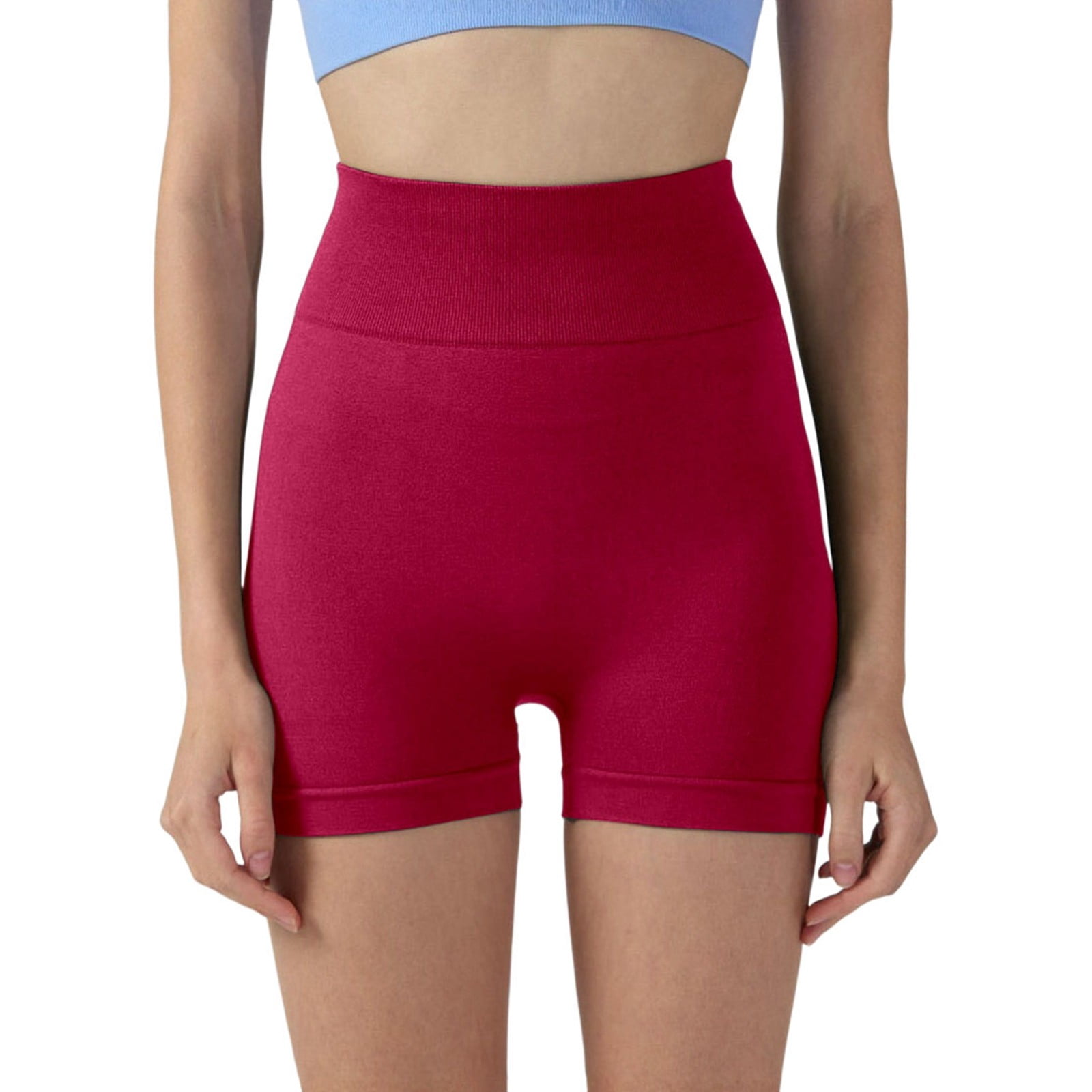 Aura Lane Women’s High Waist Tummy Control Yoga Shorts – 3 Inch Peach ...