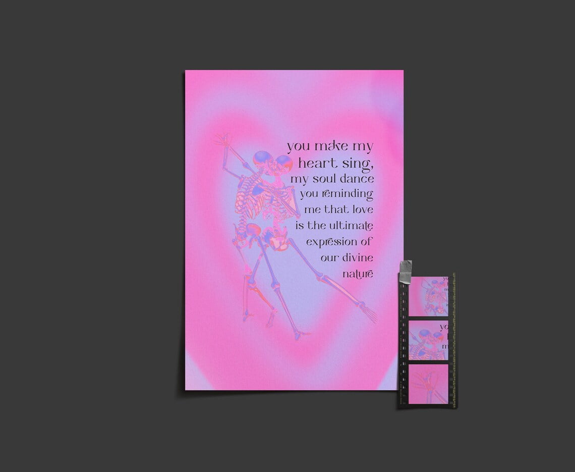 Aura Love Print, Retro Gradient Art Poster, Unframed Paper Poster ...