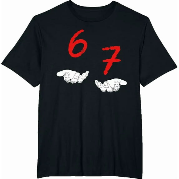 Aura Mode 67 Meme Six Seven Gen Alpha Slang Comedy Graphic Tee T-Shirt ...