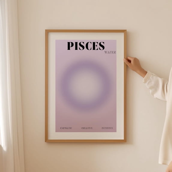 Aura Pisces Zodiac Poster- Trendy Spiritual Wall Art Astrology ...