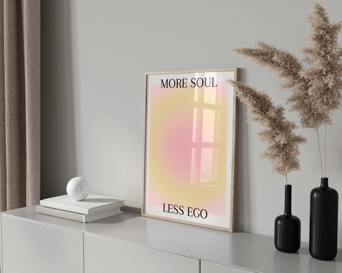 Aura Poster Affirmation Wall Art, Aura Energy Spiritual Gradient Print ...