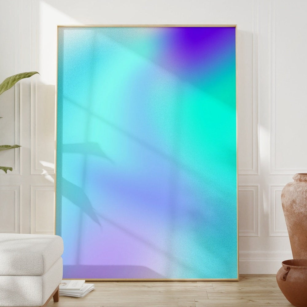 Aura Poster Bkue Green Wall Art Apartment Decor Aura Poster Gradient ...