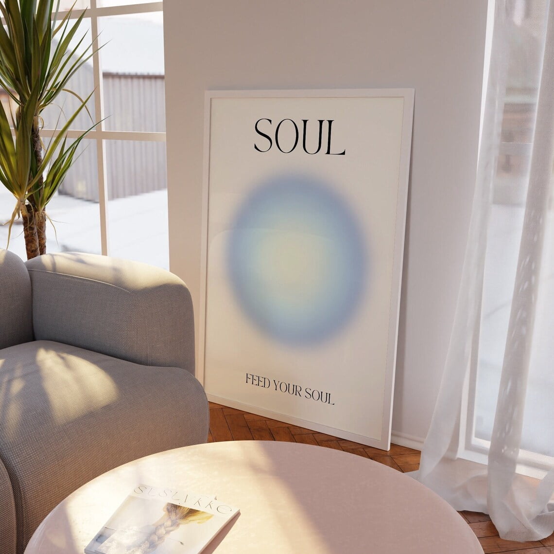Aura Poster, Gradient Wall Art, Spiritual Print, Abstract Colour ...
