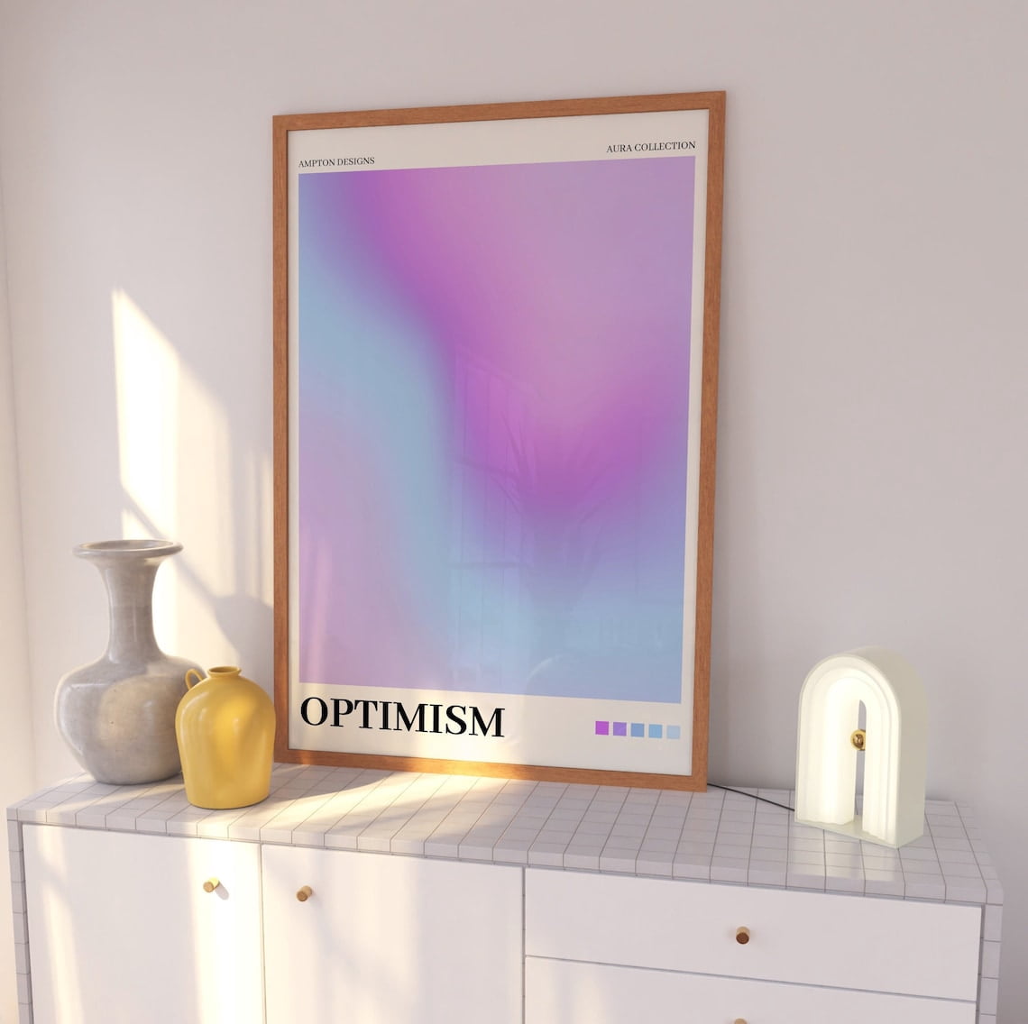 Aura Poster, Gradient Wall Art, Spiritual Print, Abstract Colour ...