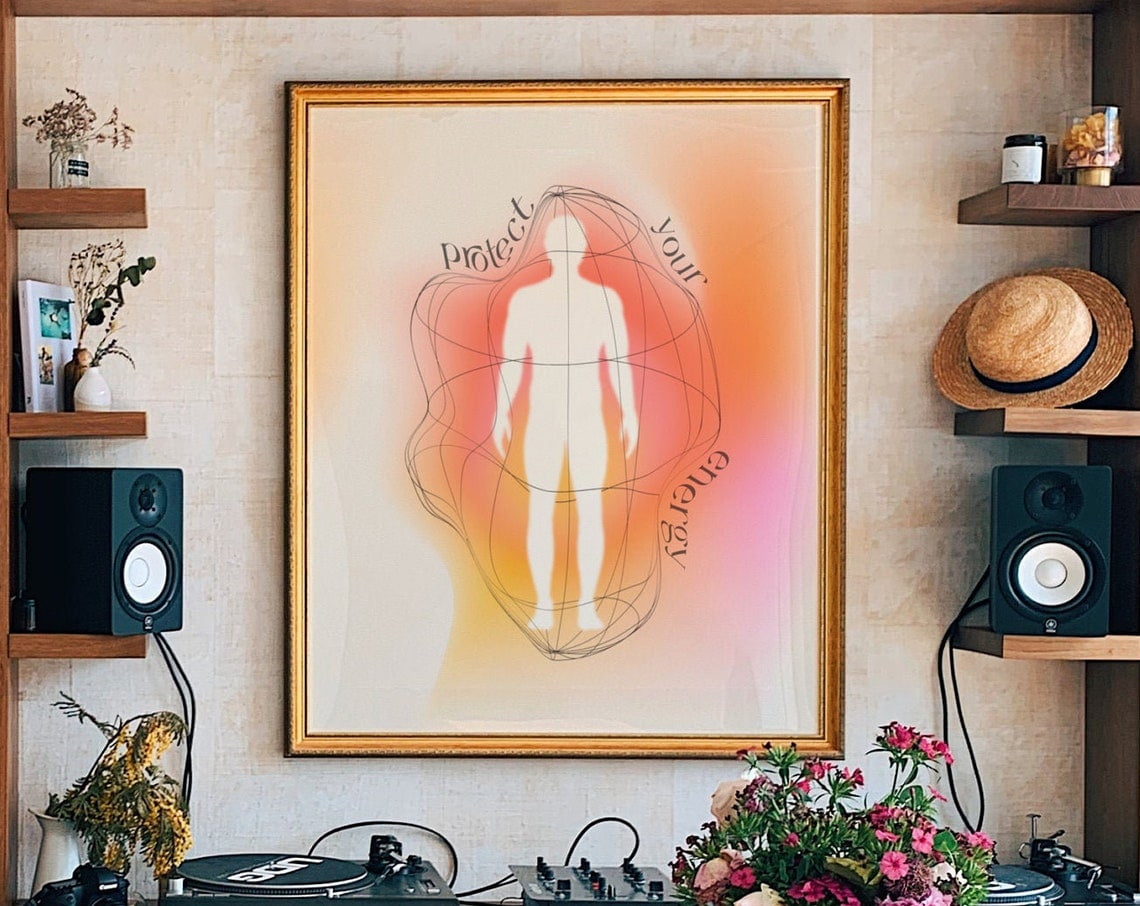 Aura Poster, Grainy Gradient, Protect Your Energy, Retro Gradient ...
