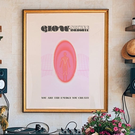 Aura Poster Grainy Gradient Room Decor Retro Gradient Poster 70S Decor ...
