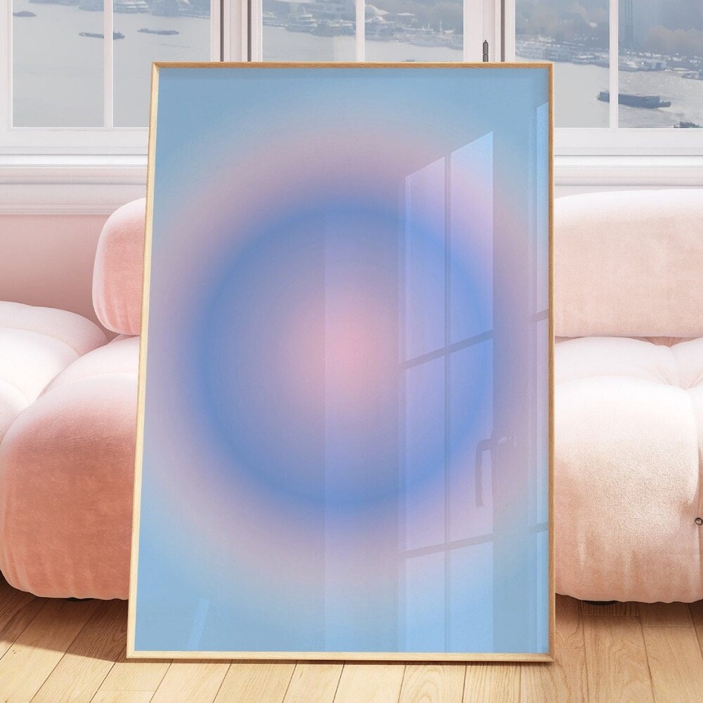 Aura Poster Pink Blue Wall Art Apartment Decor Pink Aura Poster ...