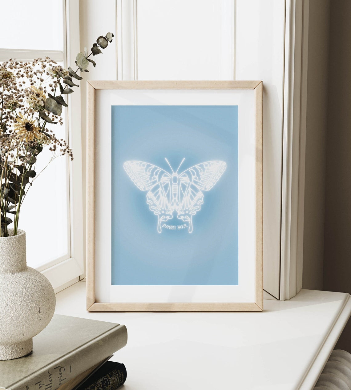 Aura Poster Preppy Dorm Decor Blue Wall Art Print Beachy Decor ...