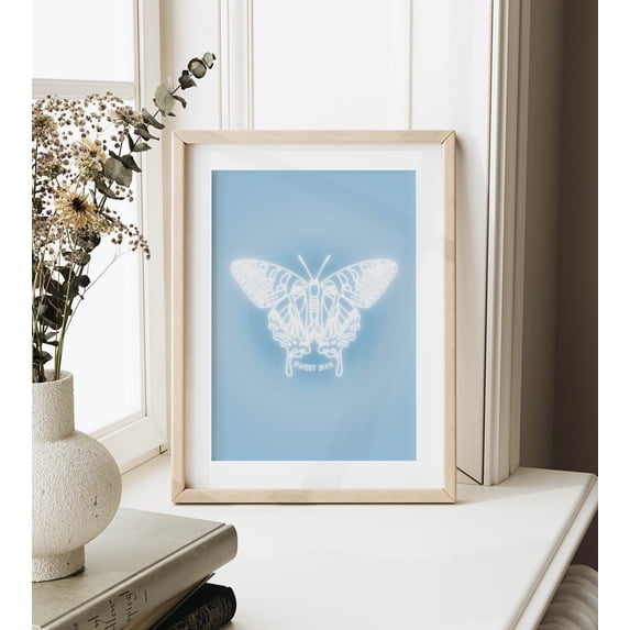 Aura Poster Preppy Dorm Decor Blue Wall Art Print Beachy Decor ...