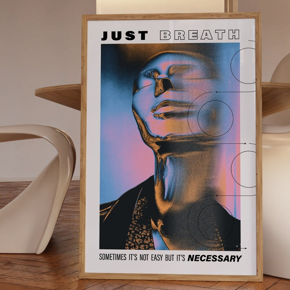 Aura Print, Pink Blue Gradient Art, Poster Print, Minimalist Gradient ...