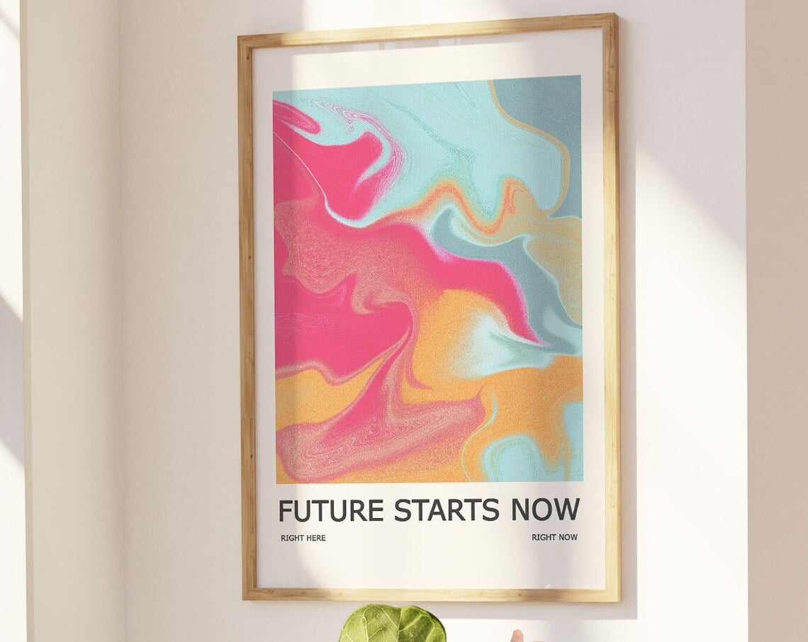 Aura Print, Positive Affirmation Poster, Retro Grainy Gradient Wall Art ...