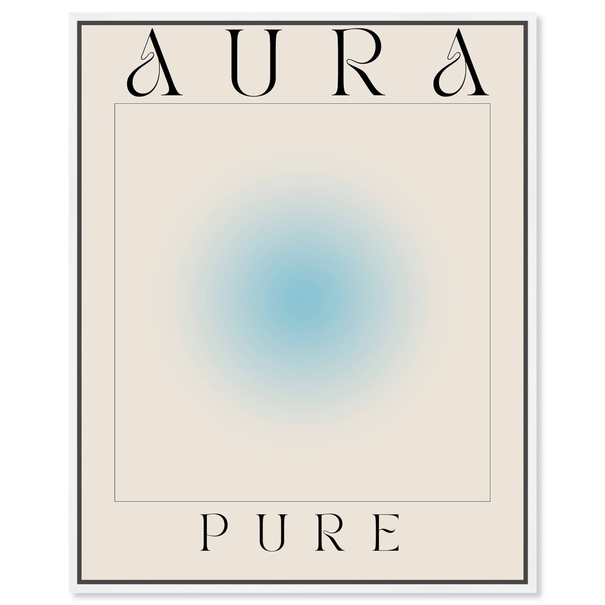 Aura Pure Canvas Retro Aura Themed Poster Art by Art Remedy, White Frame, 36" x 45" - Walmart.com