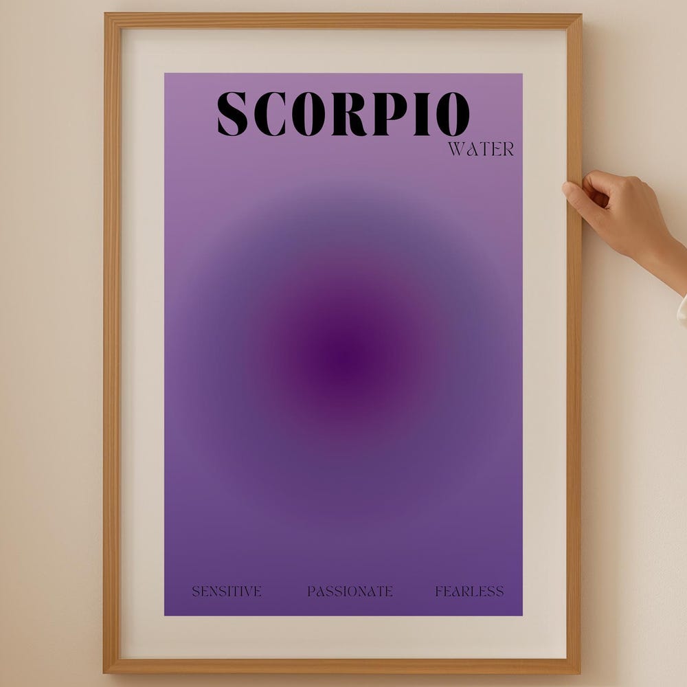 Aura Scorpio Zodiac Poster - Astrology Gifts Manifestation Decor Trendy ...