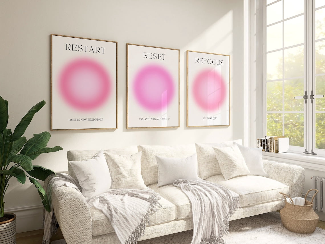 Aura Wall Art 3 Wall Art College Apartment Living Room Clean Girl ...