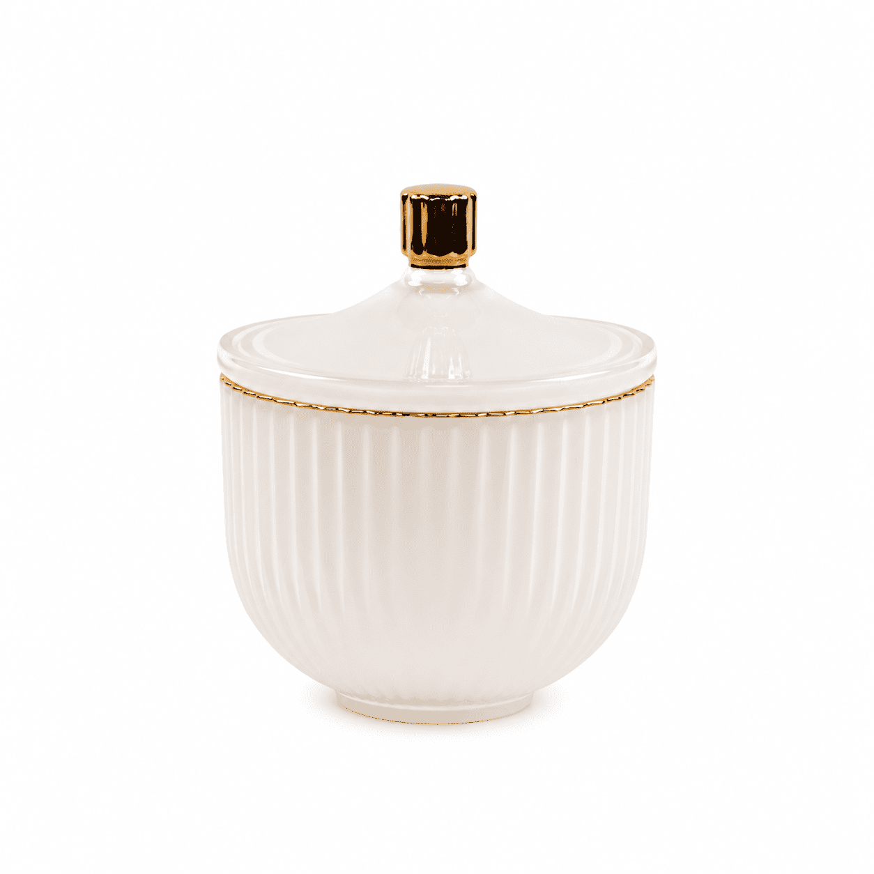 Aura White Luxury Ribbed Glass Candle Vessel - (Case of 18) - Walmart.com