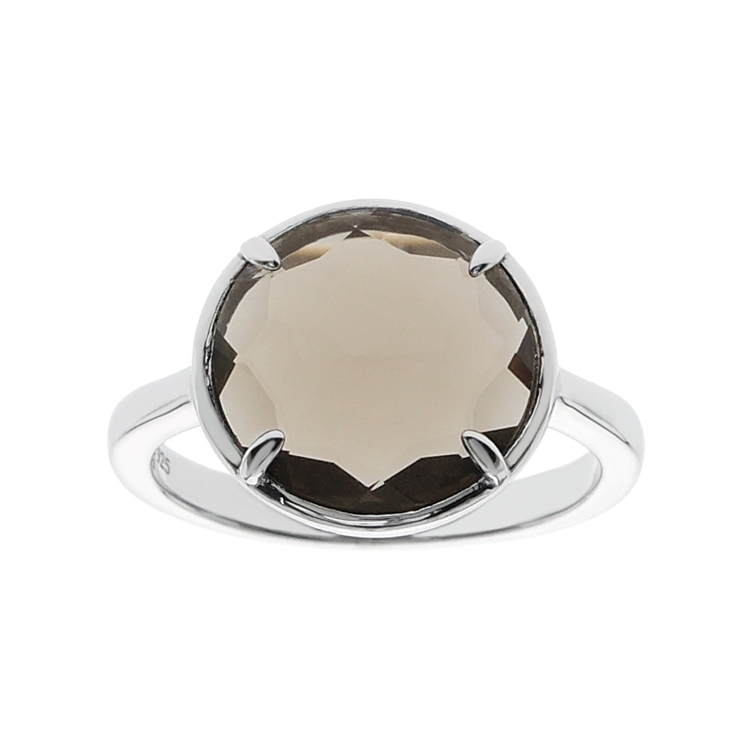 Aura by TJM Sterling Silver Smoky Quartz Circle Ring - Walmart.com