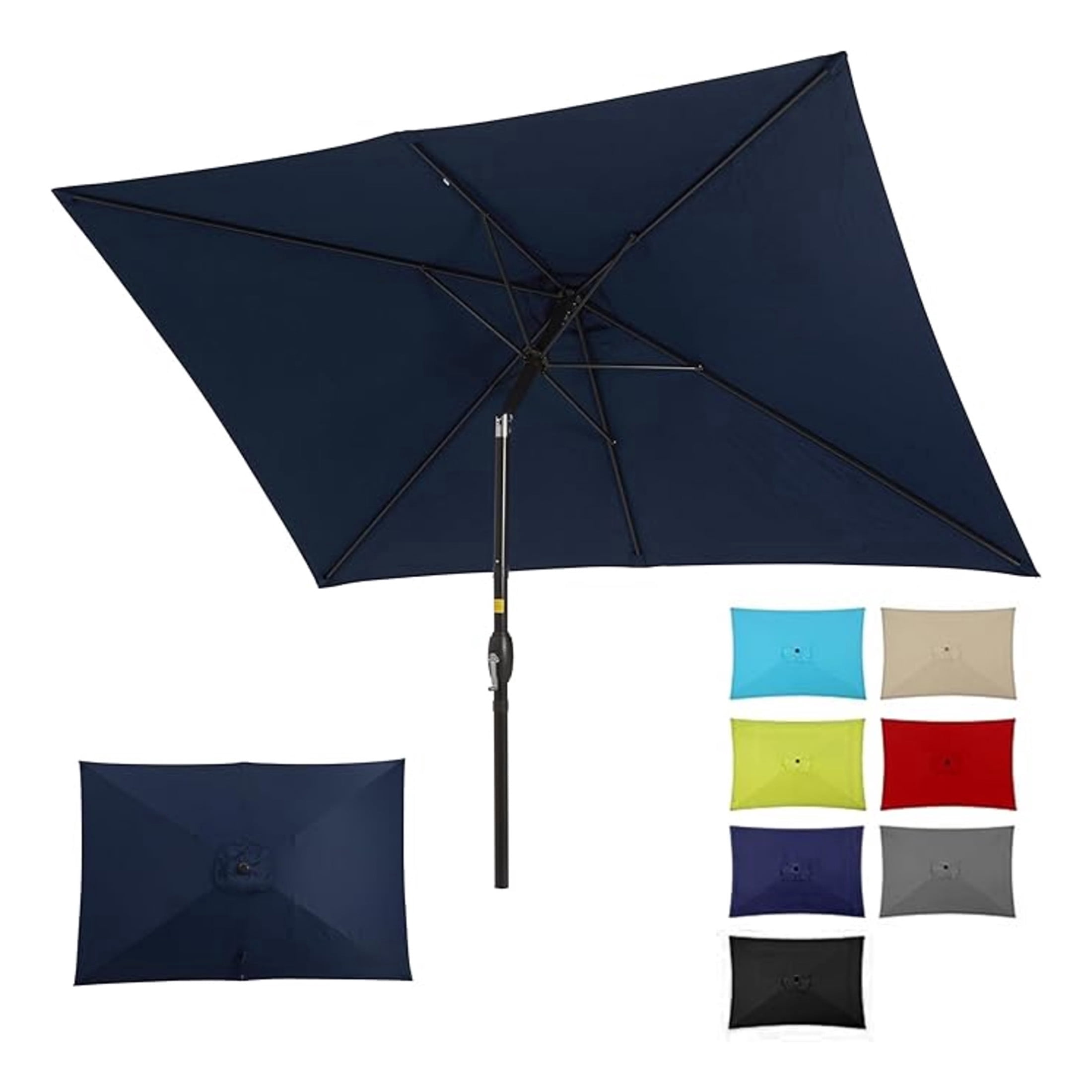 AuraLane 6.5 x 10 ft Rectangular Patio Umbrella with Crank,Tilt ...