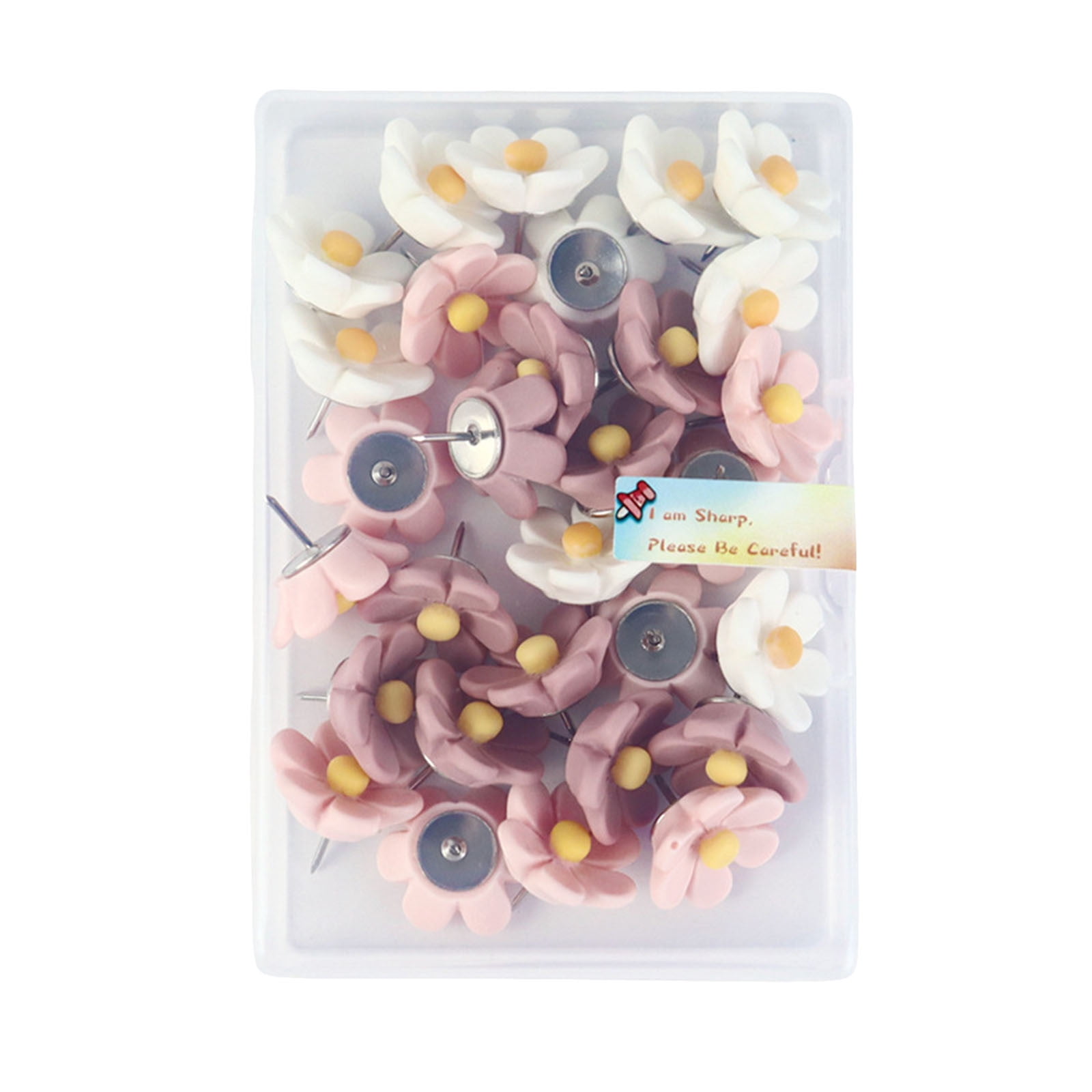 Auraaa , 30Pc Cute Flower Thumbnail, Push Pins Flower Decorative for ...