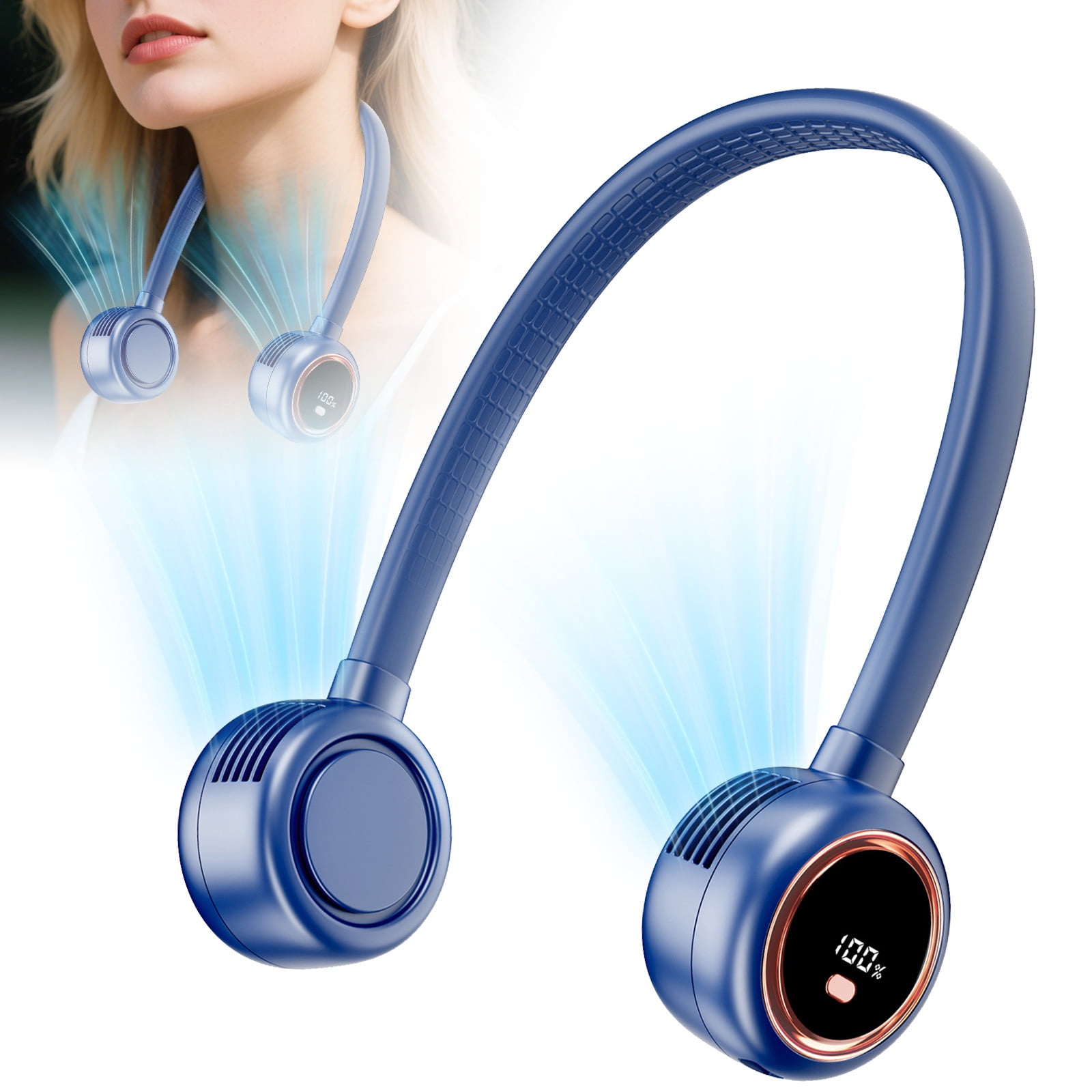 Auraaa Fans, Portable Neck Fan, with Powerful Airflow and Rechargeable Battery, Personal for ...