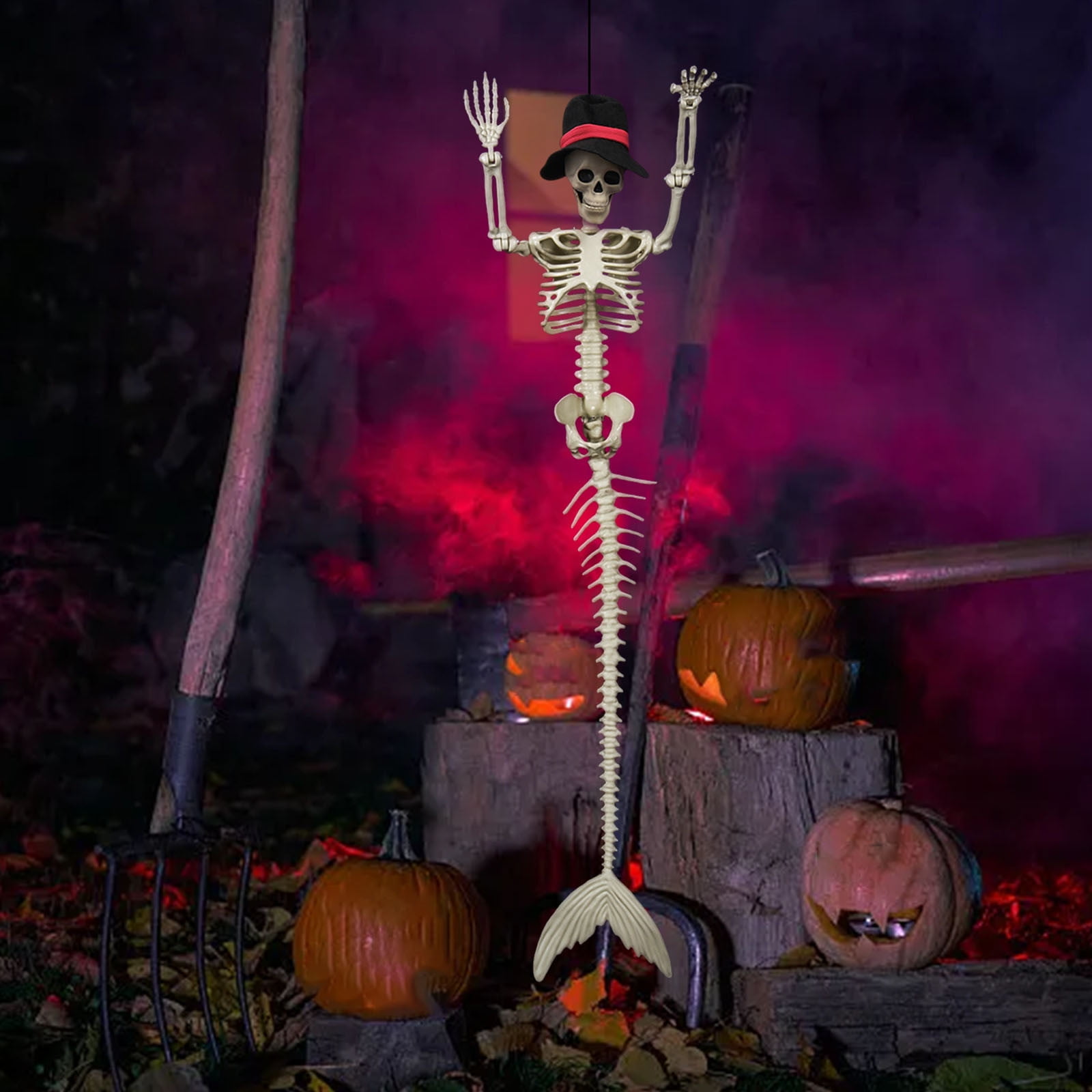 Auraaa Halloween Skeleton 80cm Realistic Bride Groom Fish Bone Prop for ...