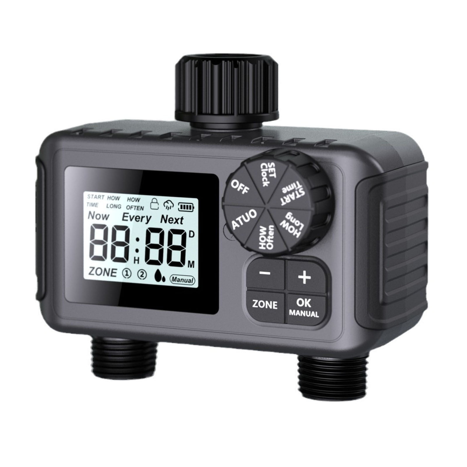 Auraaa Irrigation Timer with Dual Outlet Water Valves,Multiple Modes ...