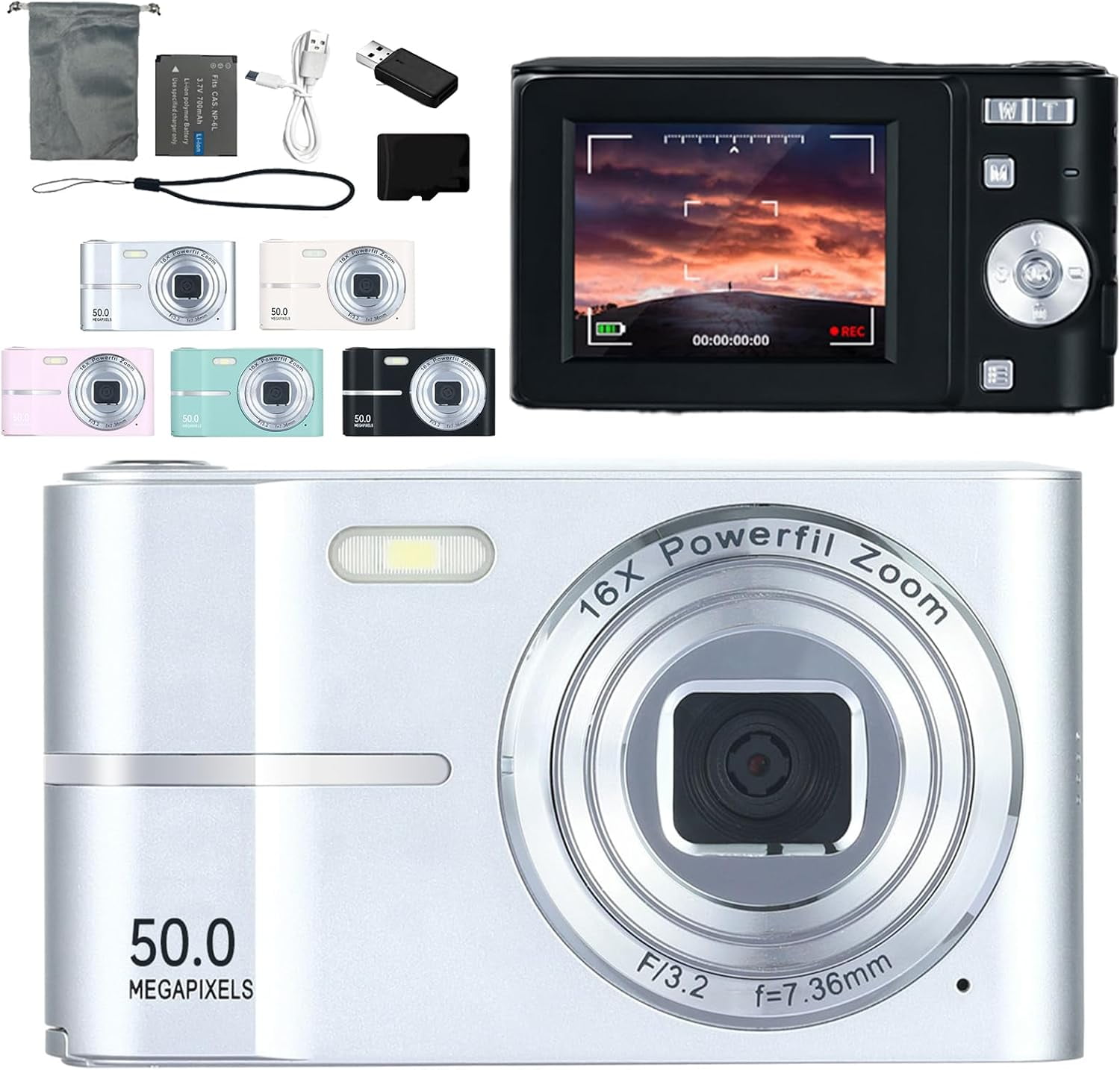 Auracam - 2000's Aesthetic Digital Camera, HD 1080P Portable Small ...