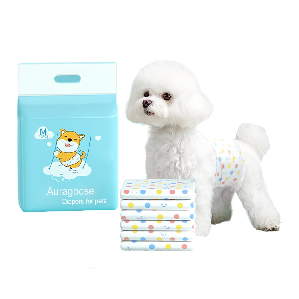 Auragoose Diapers for pets, All-Absorb A26 Male Dog Wrap, 10 Count, M ...