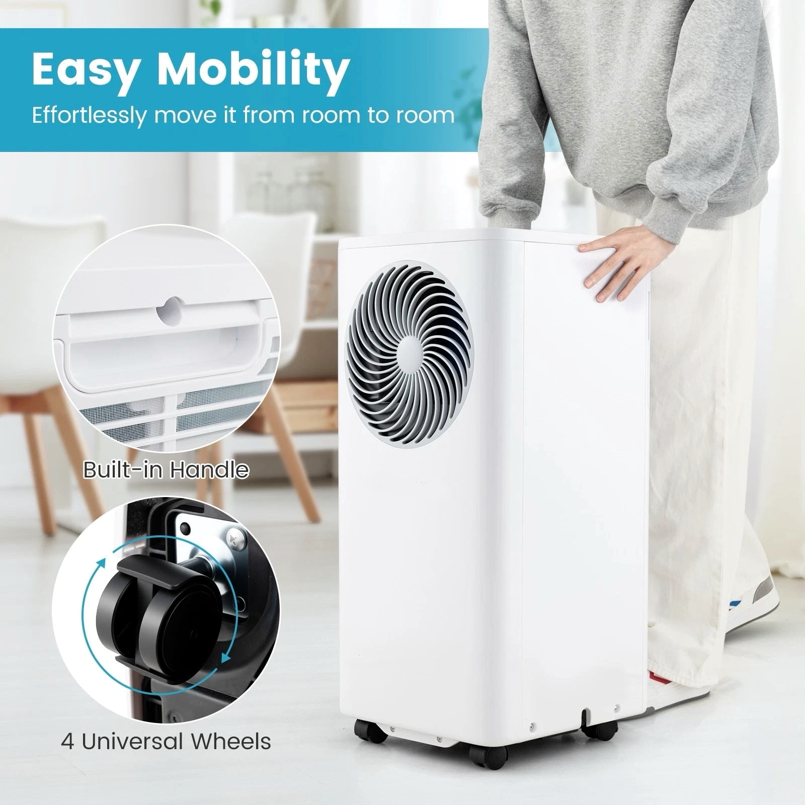 Auranook 10000 BTU Portable Air Conditioner 3-in-1 Floor AC Unit with Fan & Dehumidifier ...