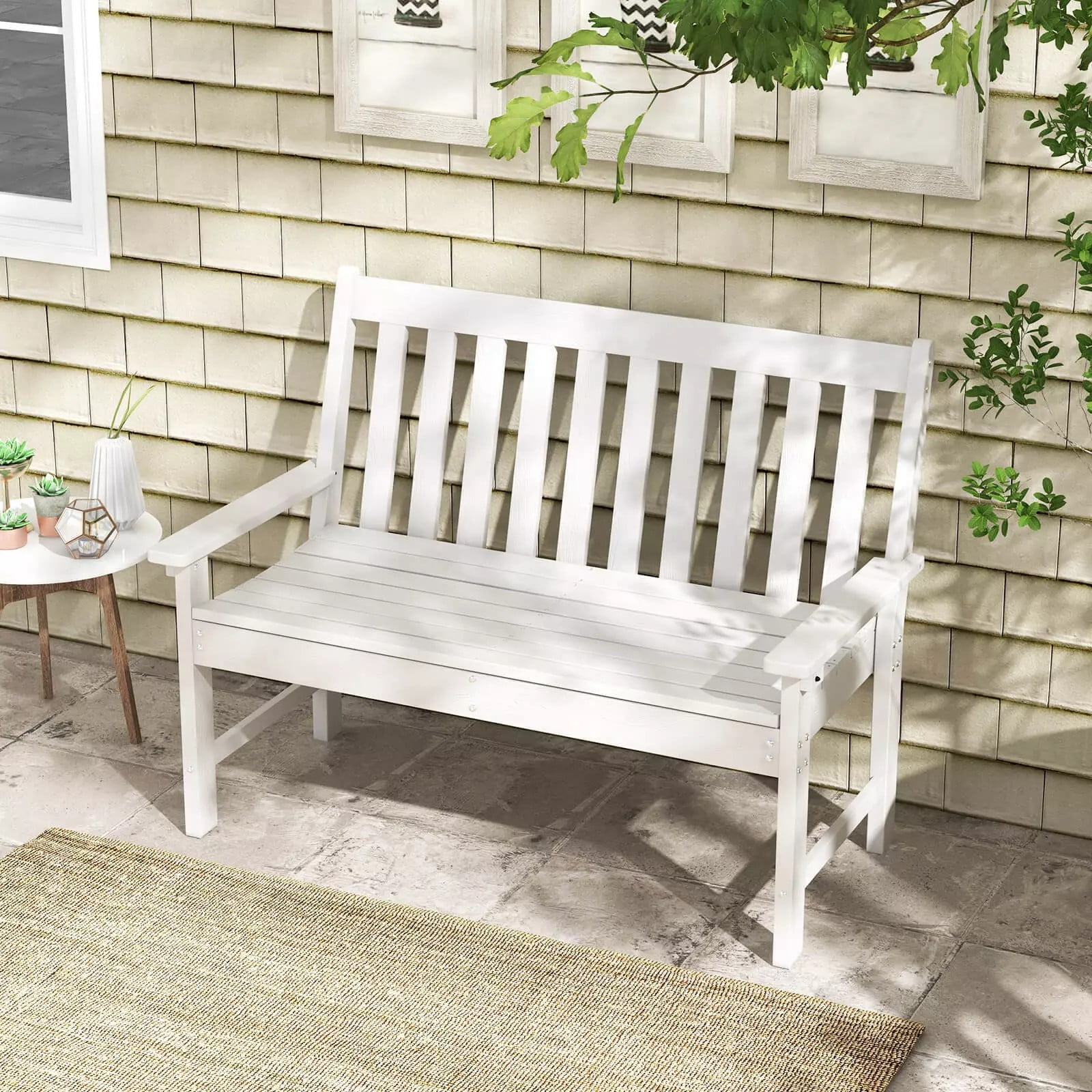 Auranook Outdoor Bench Weatherproof, 2-Person Garden Bench with 705 lbs ...