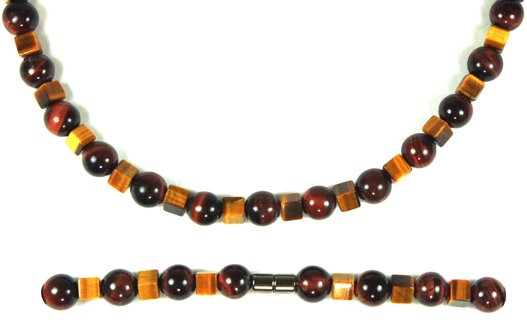 Auras by Osiris | Handmade Red & Yellow Tiger Eye Necklace - Genuine ...