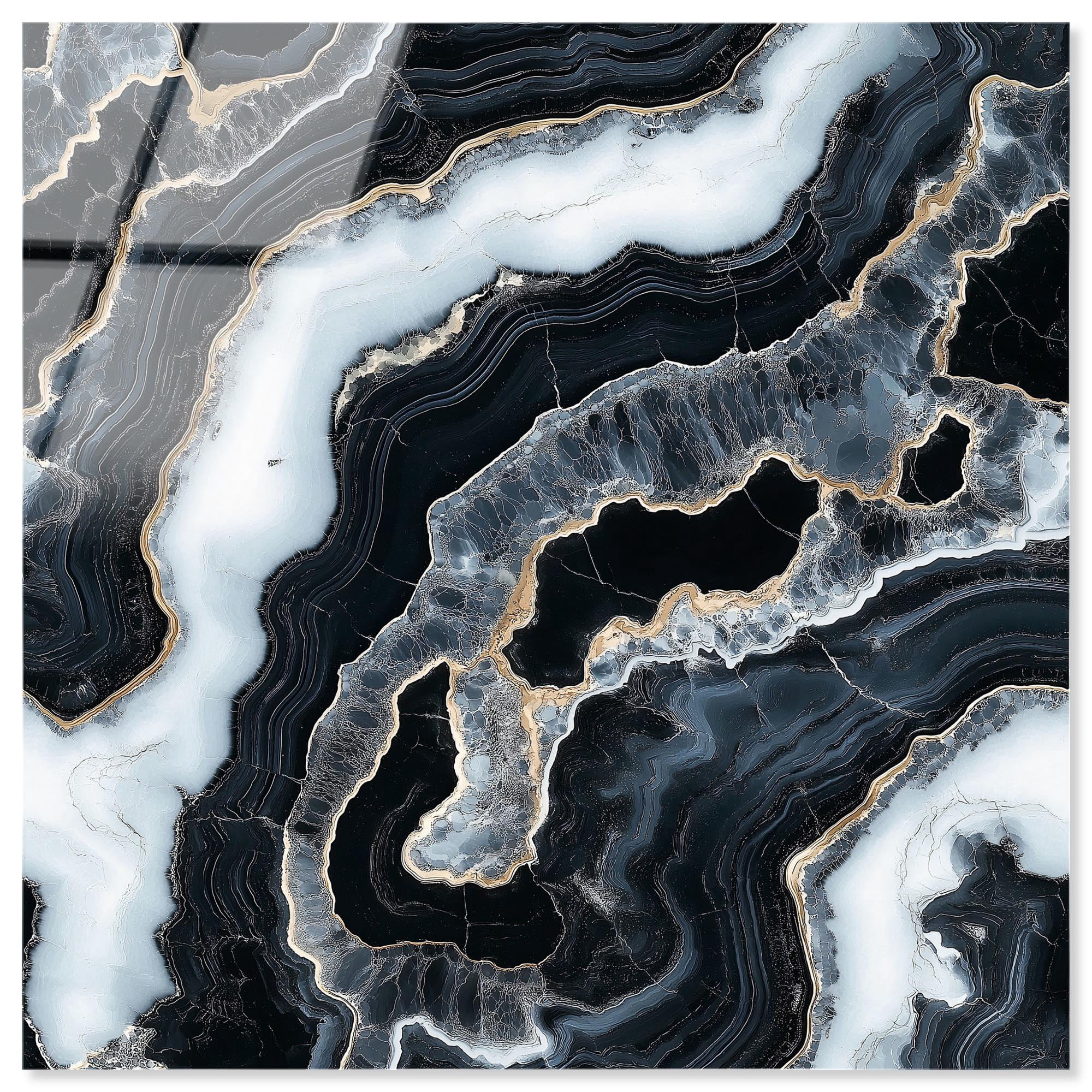 Aureate Ash Acrylic Geode Wall Art by Art Remedy, Ready to Hang, 16 x ...