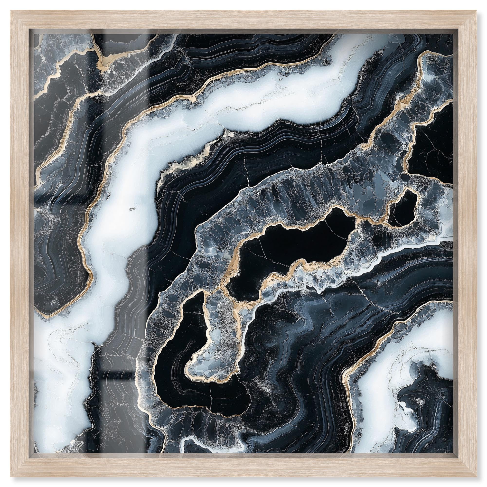 Aureate Ash Shadowbox Print Geode Wall Art by Art Remedy, Blonde Frame ...