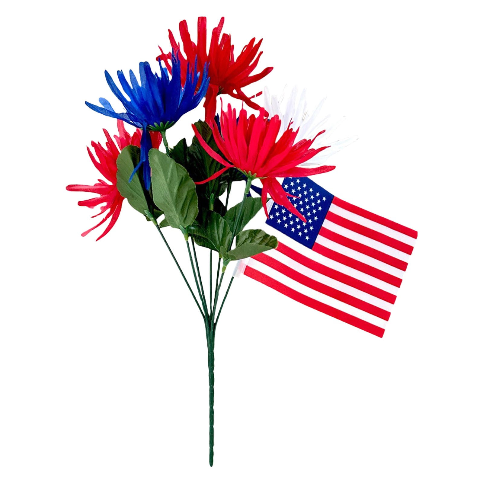 Aureia Artificial Flowers for Outdoors Independence Day Red White Blue ...