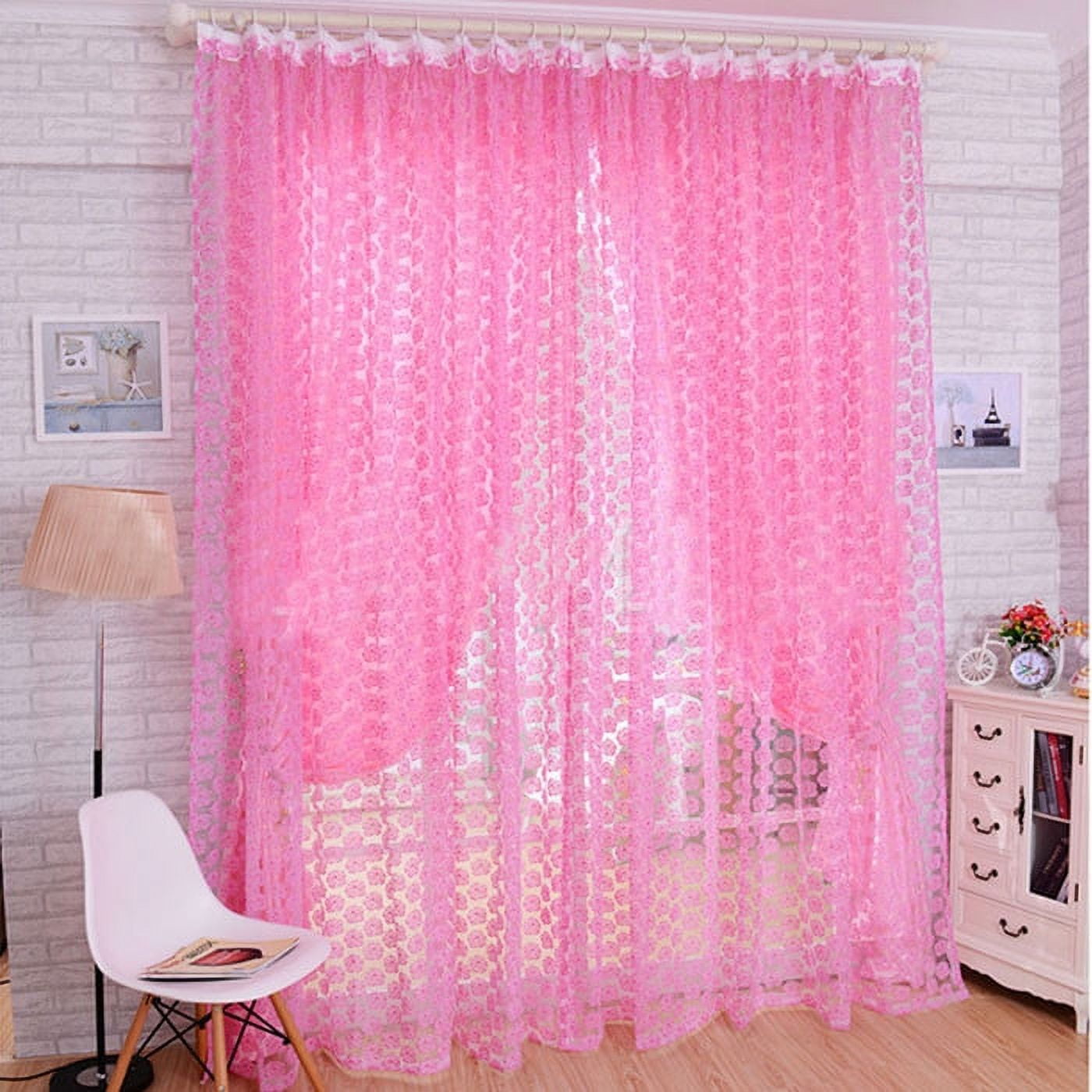 Aureia Curtain Clearance! 12.09*9.36In Rose Tulle Curtains, Screens ...