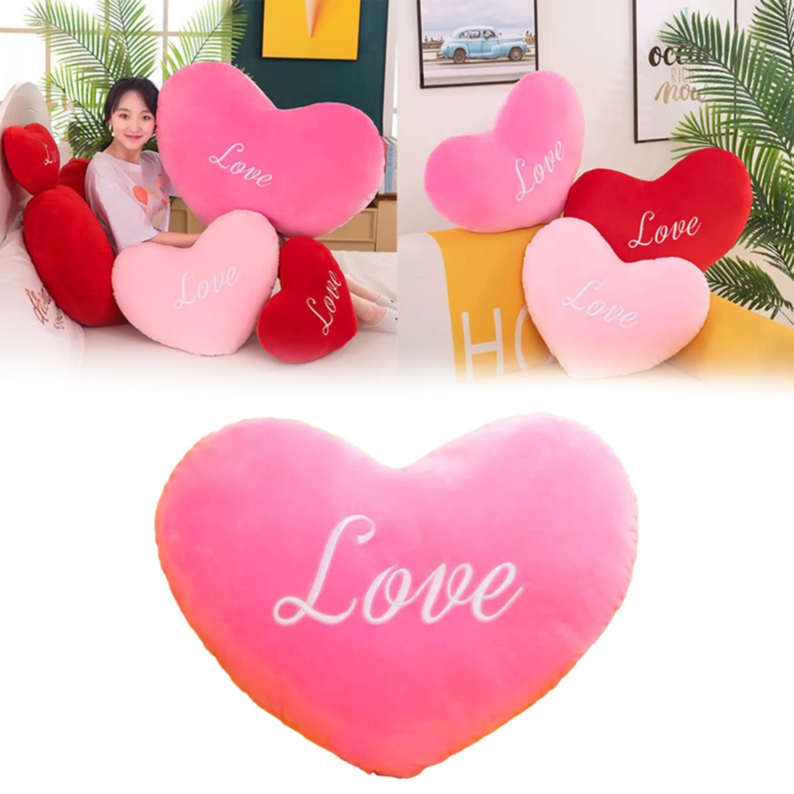 Aureia Clearance 11.7*9.75In Pillow, Heart-Shaped Pillow Rose Red 20Cm ...