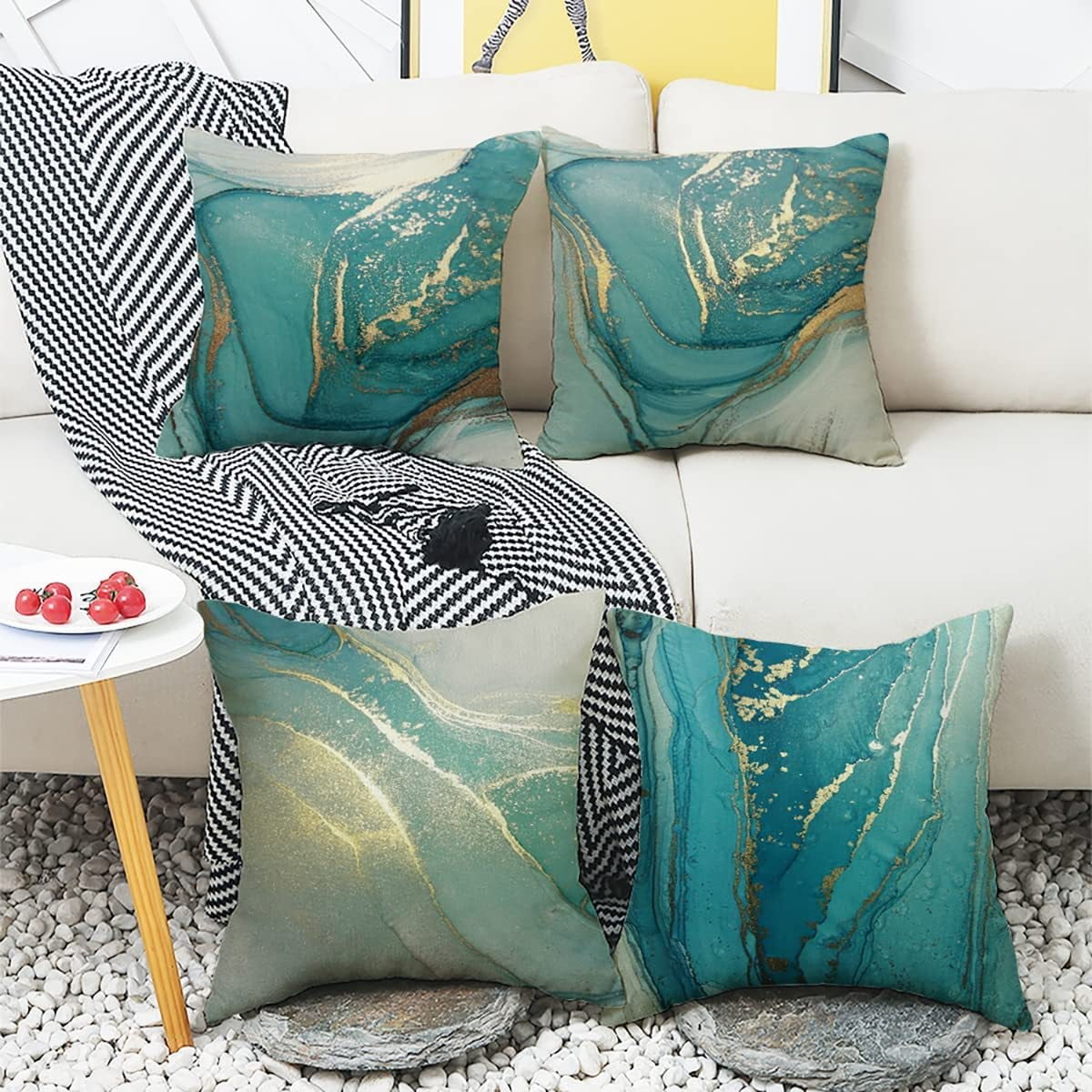 Aureia White and Gold Pillowcase New Arrivals! Green White Gold Marble ...