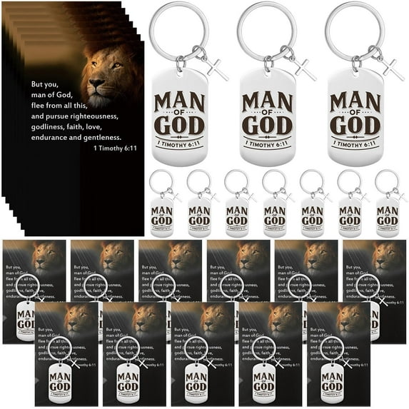 Aurelema 20 Sets Father's Day Gift Bulk Man of God Keychains ...