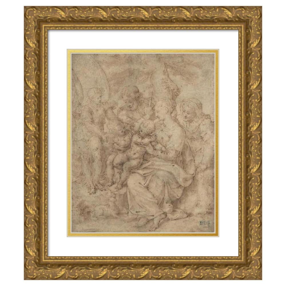 Aurelio Luini 15x18 Gold Ornate Wood Frame and Double Matted Museum Art ...