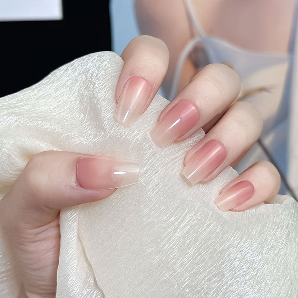 Aurgiarme 1Set Omber Press on Nails Glues on Nails French Tips Fake ...